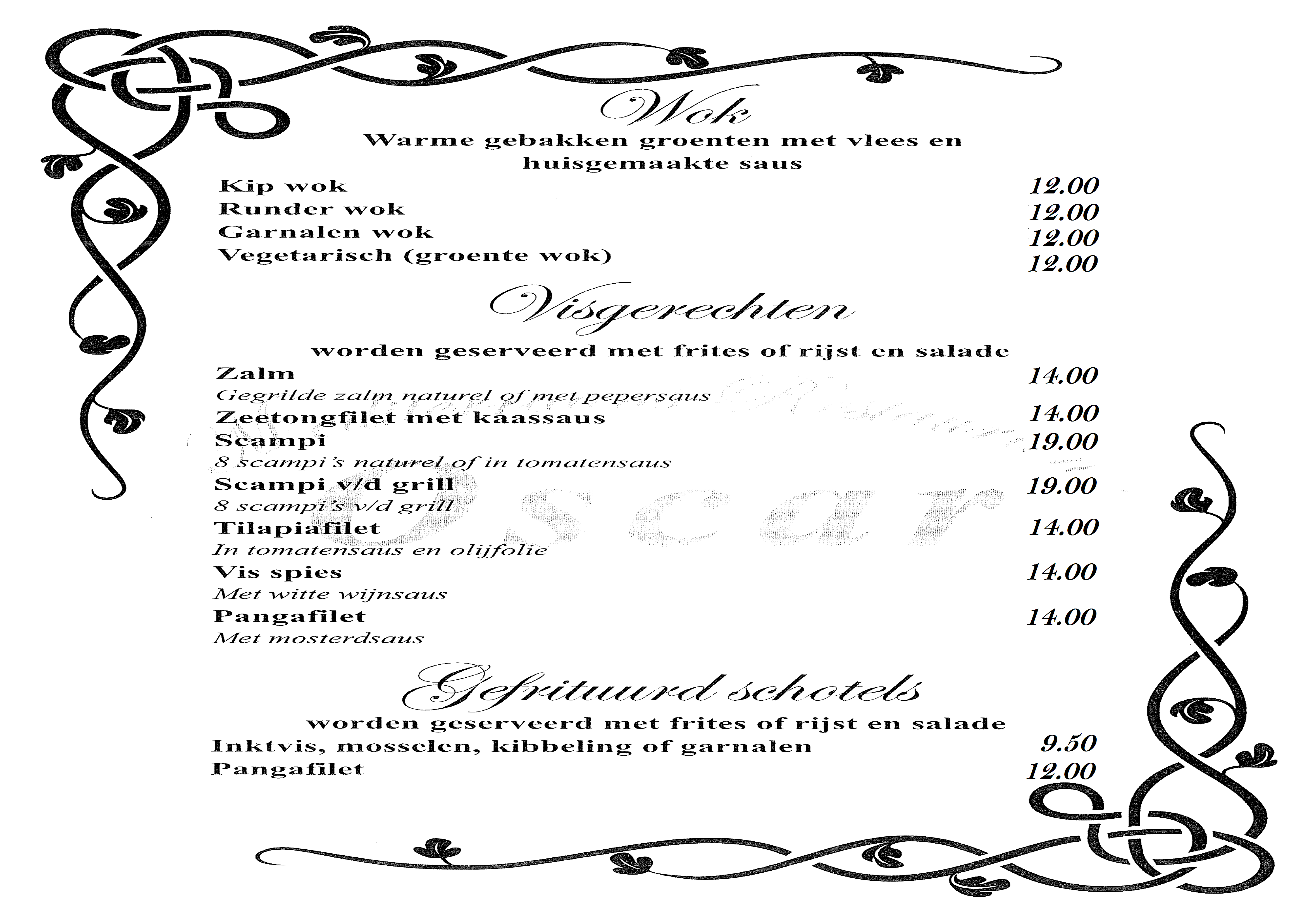 Wok en Vis Gerechten en Gefrituurd Schotels - Mediterraans Restaurant ...
