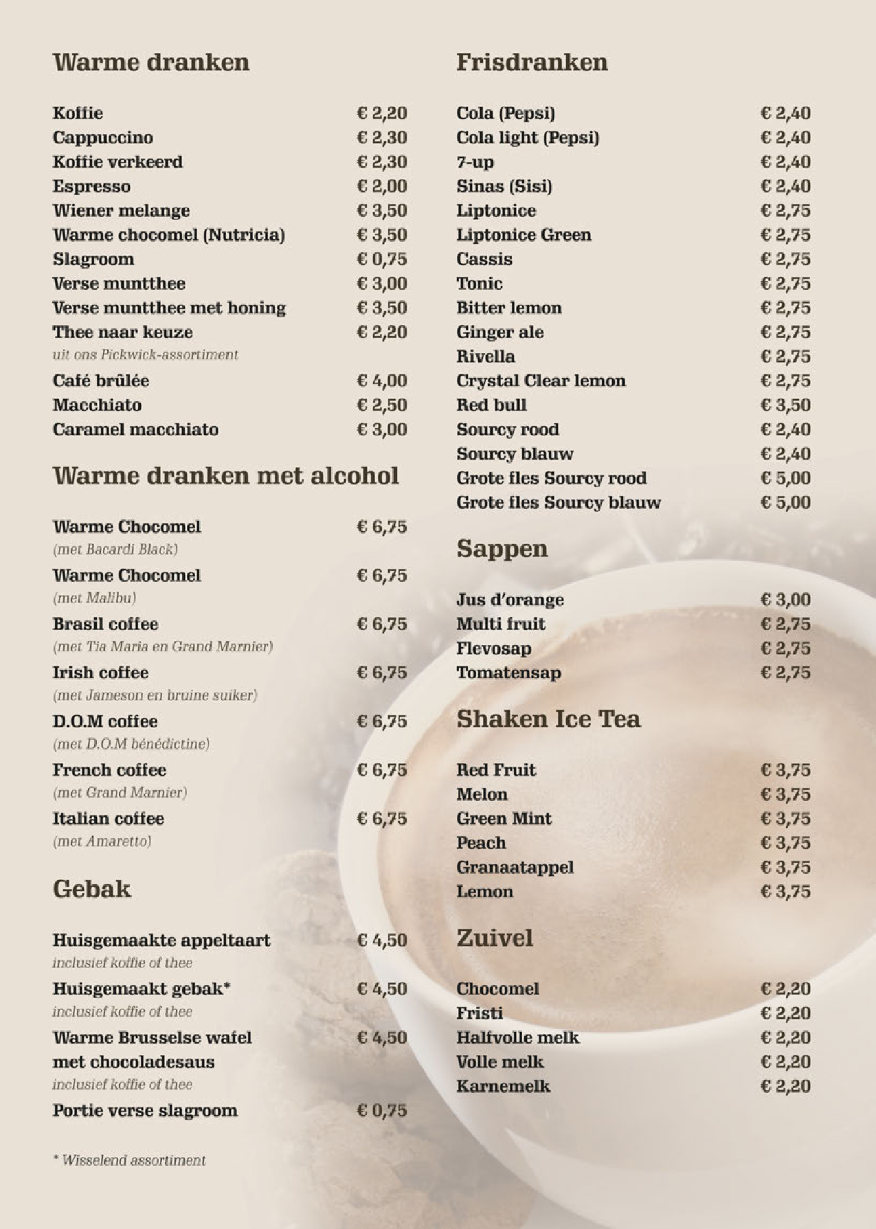 Menukaart - Grand Café Le Journal, Hilversum - Eet.nu