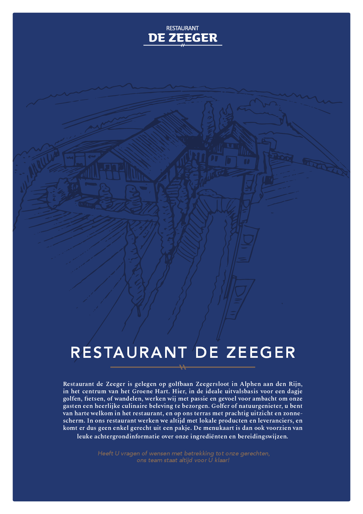 Menukaart - Restaurant de Zeeger, Alphen aan den Rijn - Eet.nu