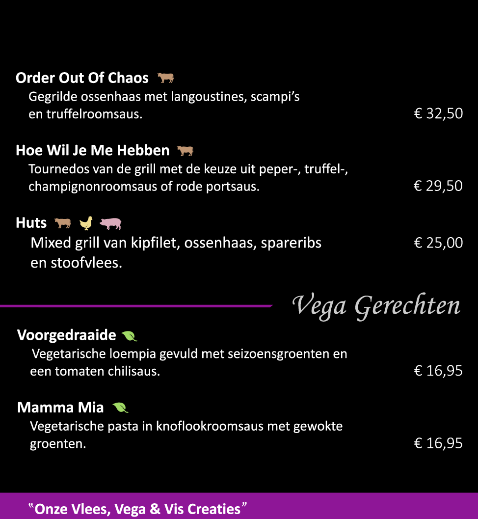 Menu — Eeterij 'Iets Anders'