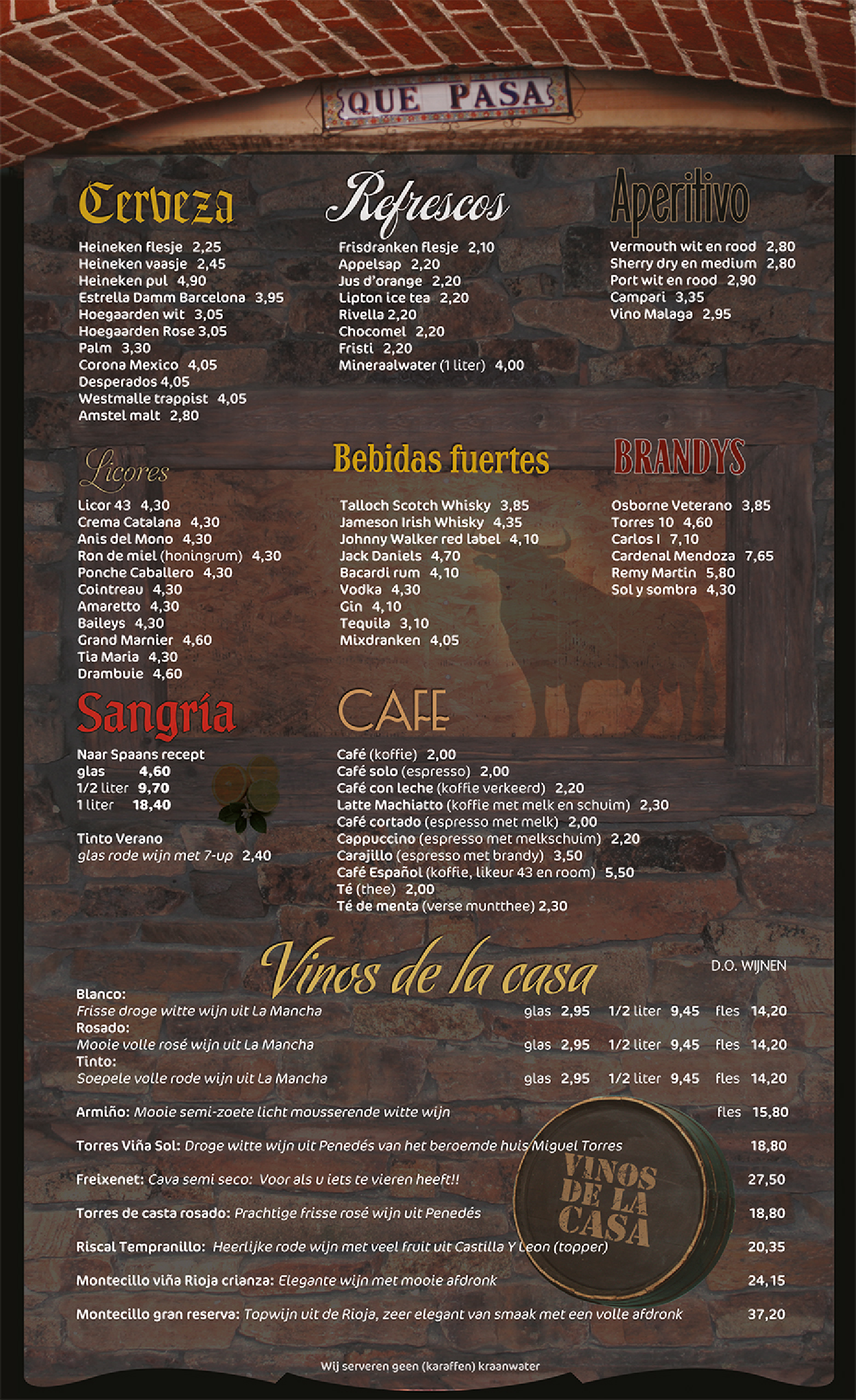Menukaart - Que Pasa, Veldhoven - Eet.nu