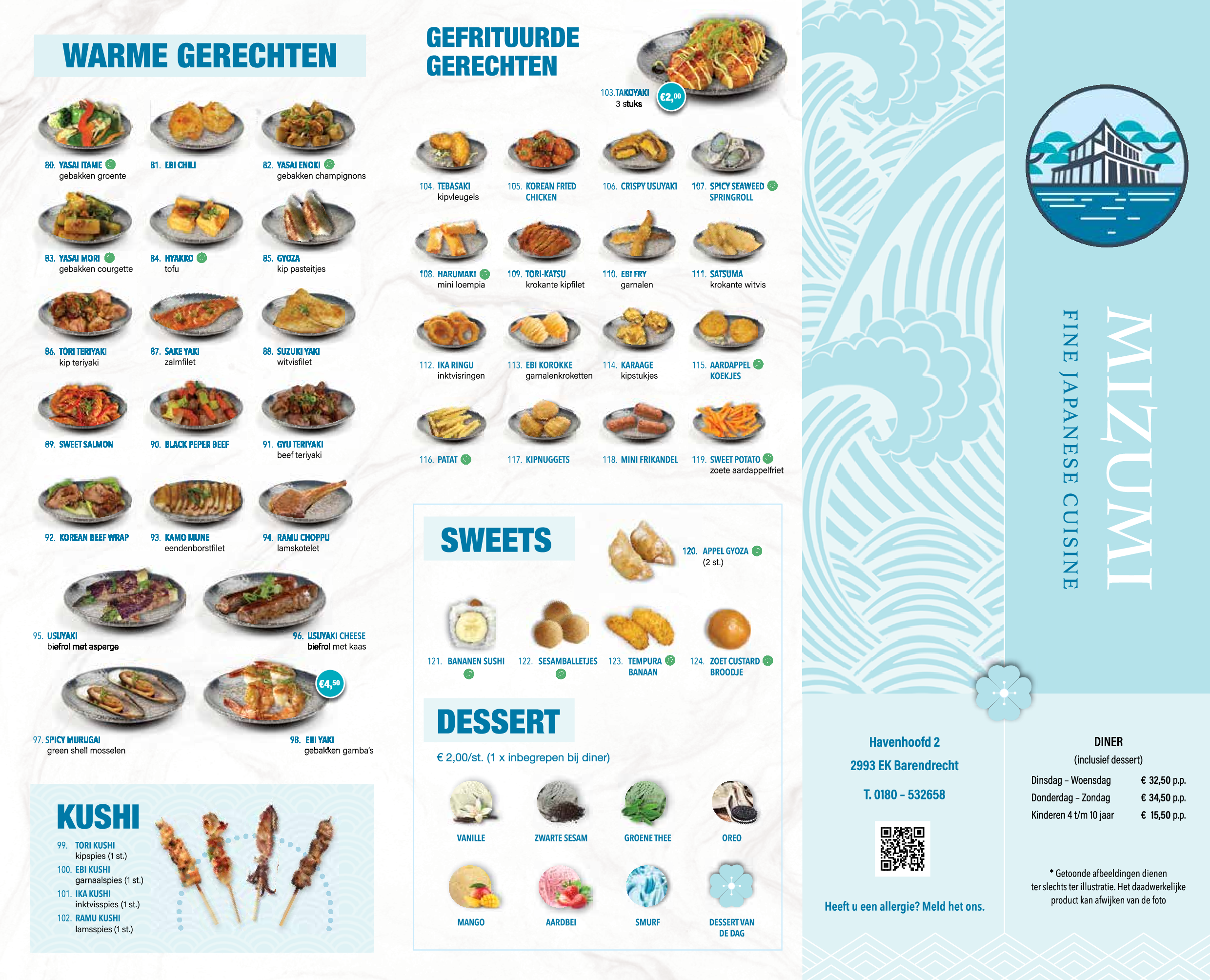 Menu kaart - Mizumi, Barendrecht - Eet.nu