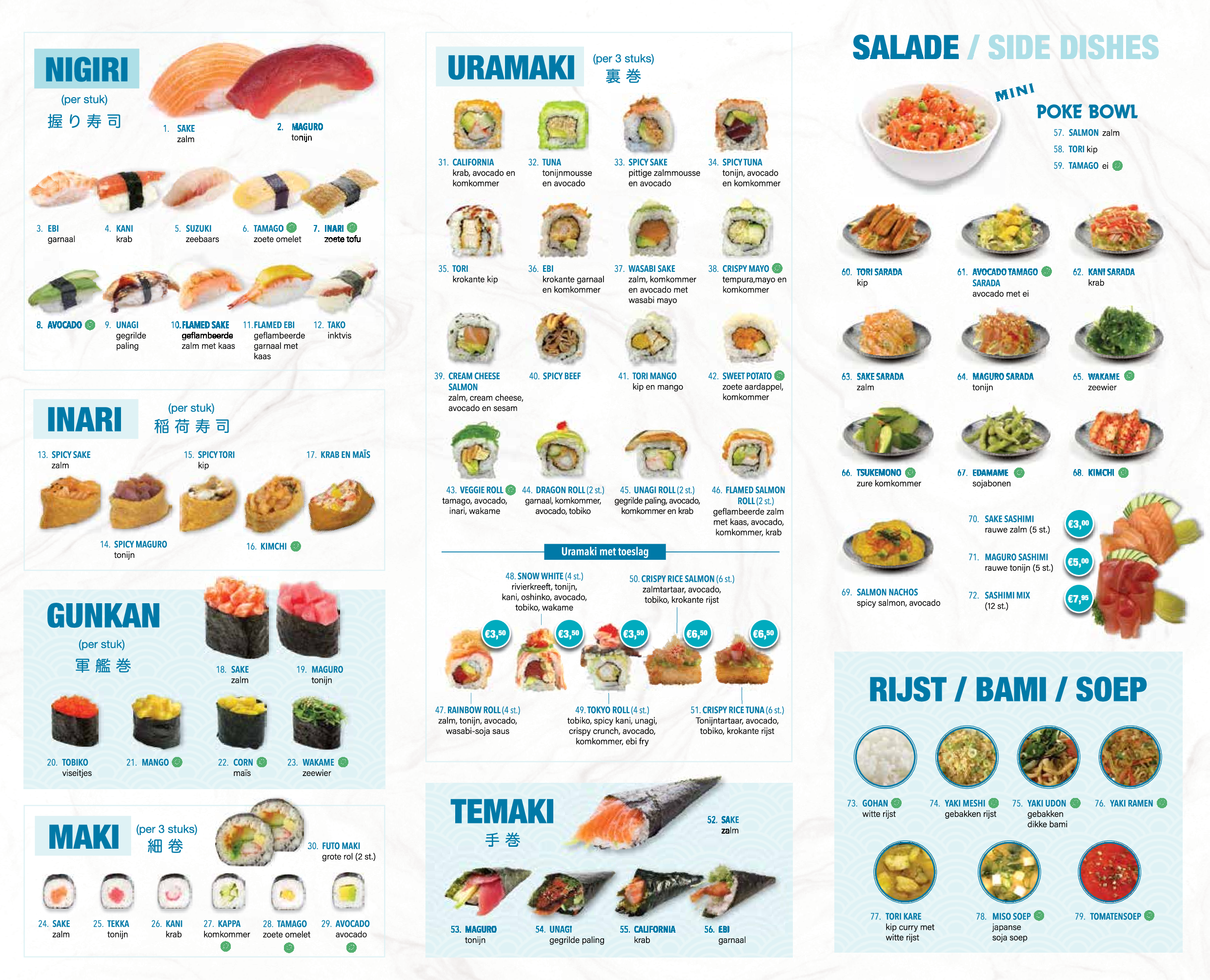 Menu kaart - Mizumi, Barendrecht - Eet.nu