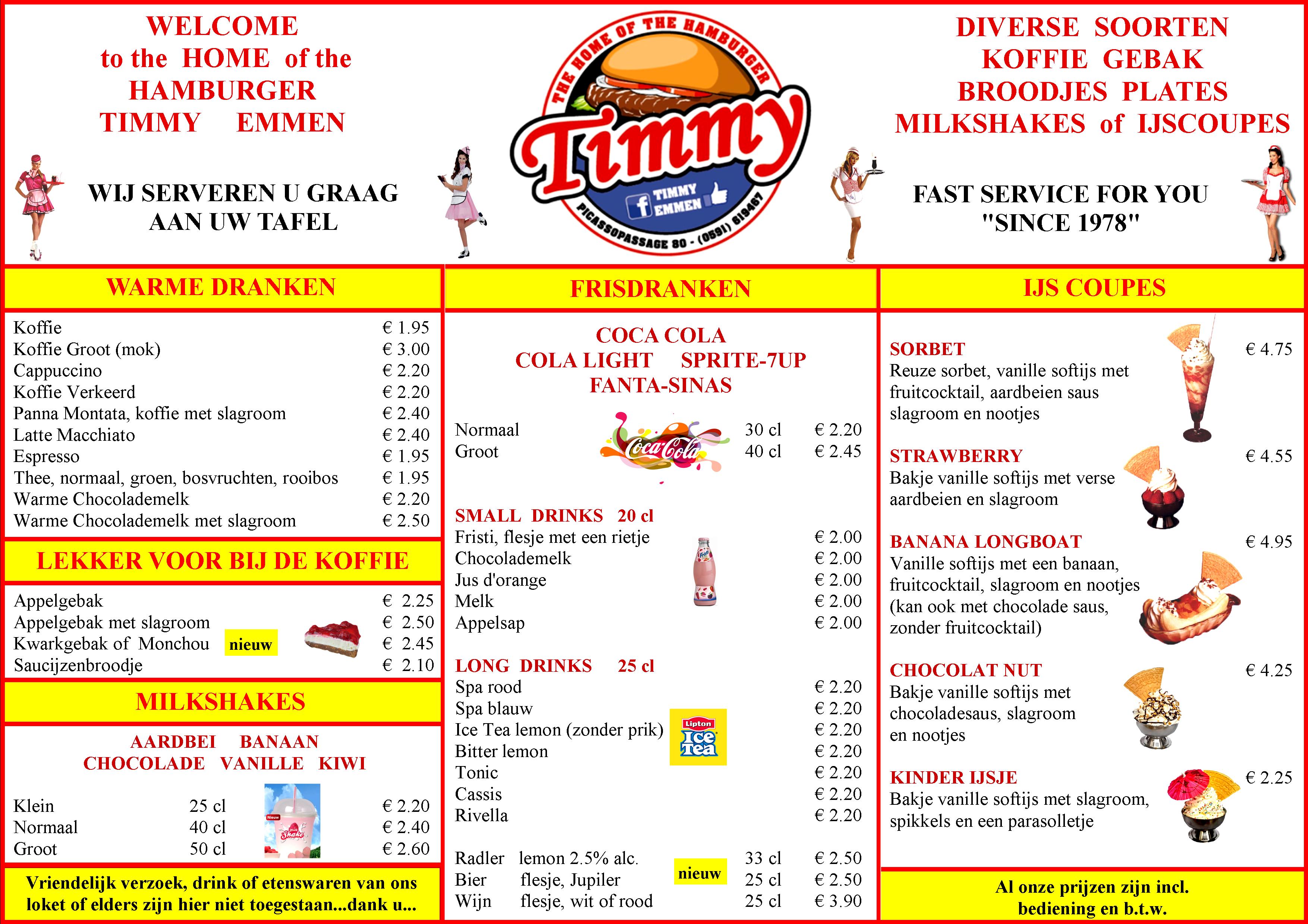 Menu dranken - Timmy, Emmen - Eet.nu